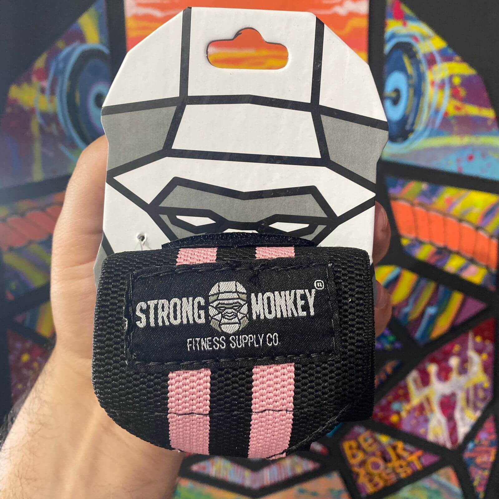 Munhequeira Elástica Strong Monkey - Black Pink - Strong Monkey